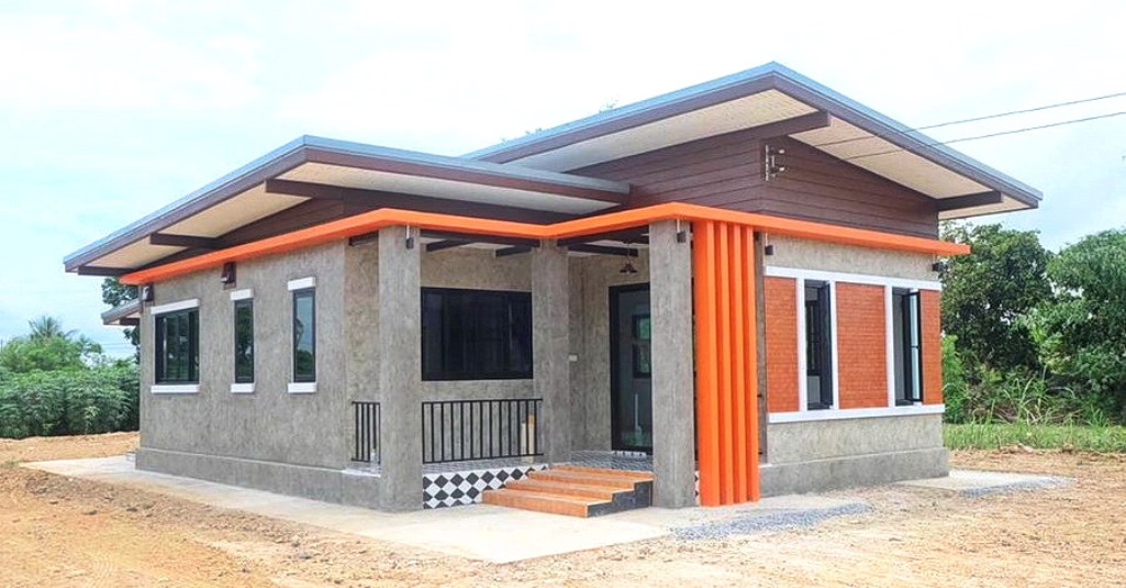 Single Storey Modern House with Brick Wall Cladding - Pinoy House Plans