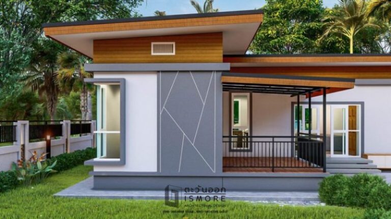 Modern L-Shaped House with a Beautiful Shed Roof - Pinoy House Plans